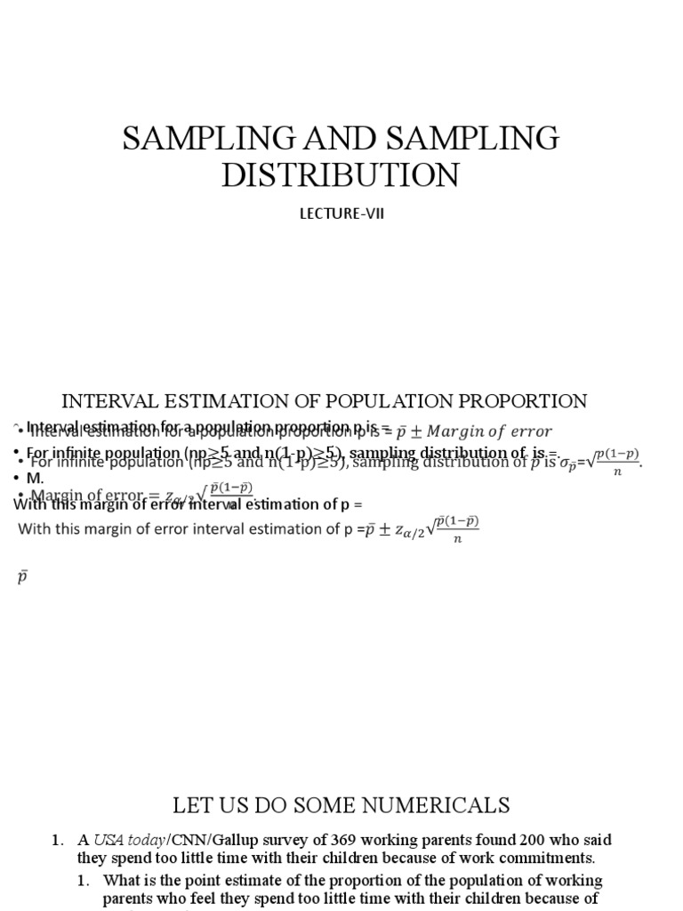 Sampling and Sampling Distribution-Vii | PDF | Statistical Hypothesis ...