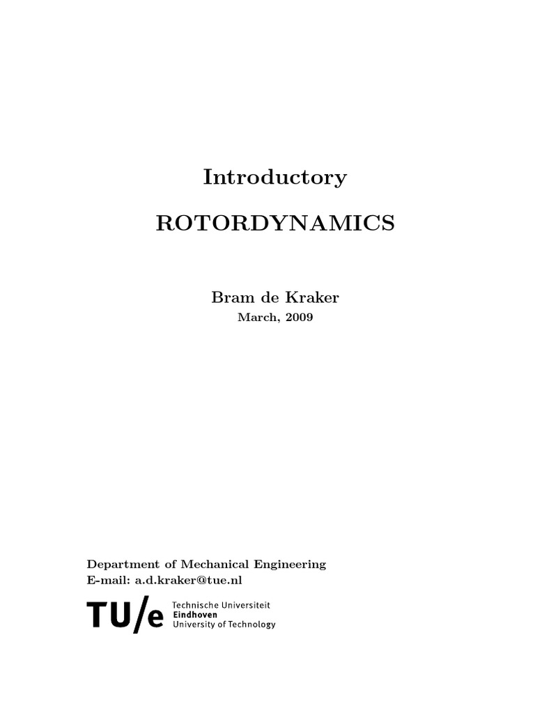 ROTORDYNAMICS Introductory PDF | PDF | System | Motion (Physics)
