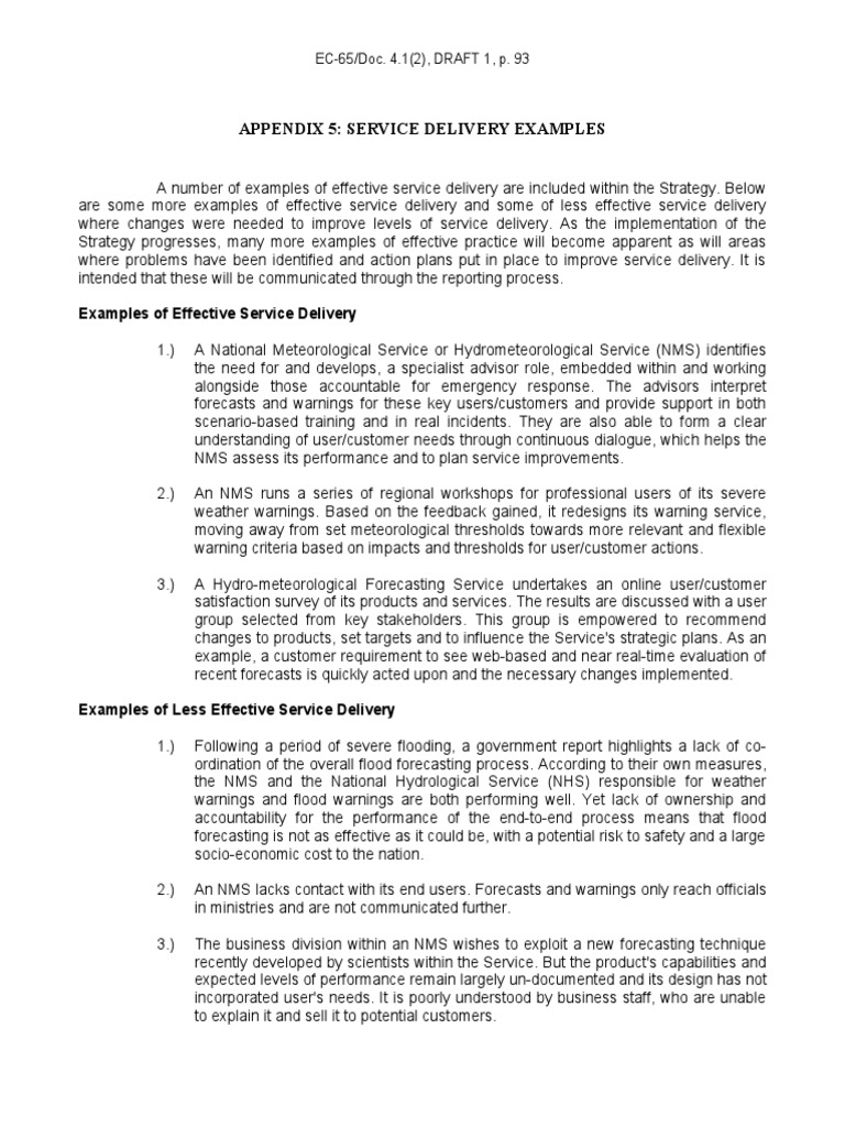 Examples of Effective Service Delivery | PDF | Weather Forecasting | Flood