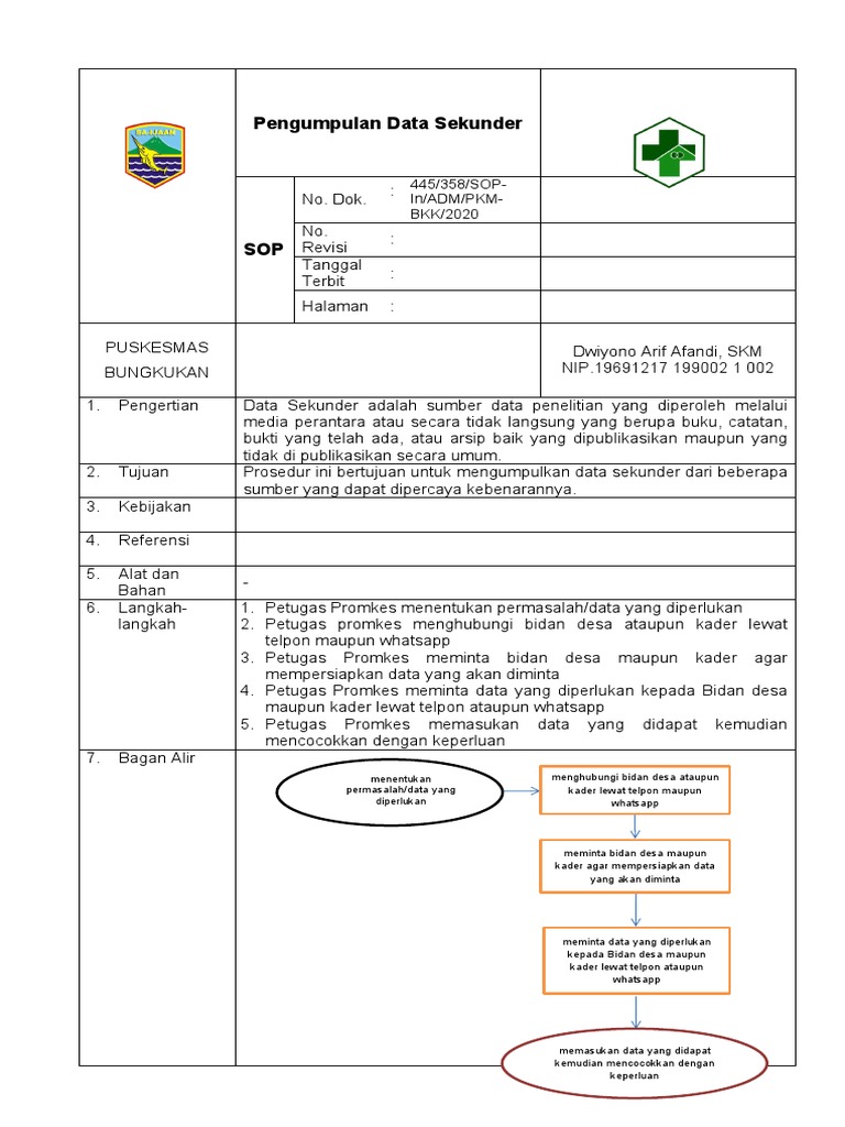 SOP Pengumpulan Data Sekunder | PDF