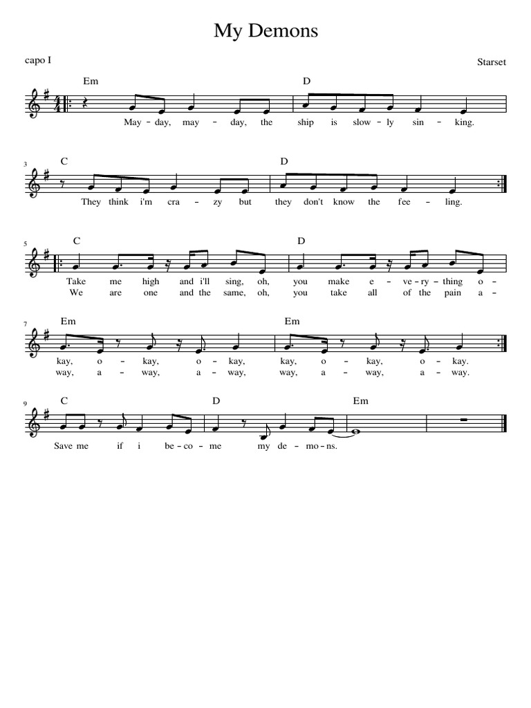 My Demons - Starset Sheet Music | PDF