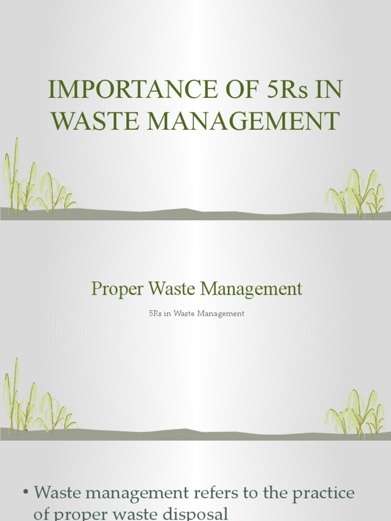 IMPORTANCE OF 5Rs IN WASTE MANAGEMENT | PDF | Waste Management | Reuse