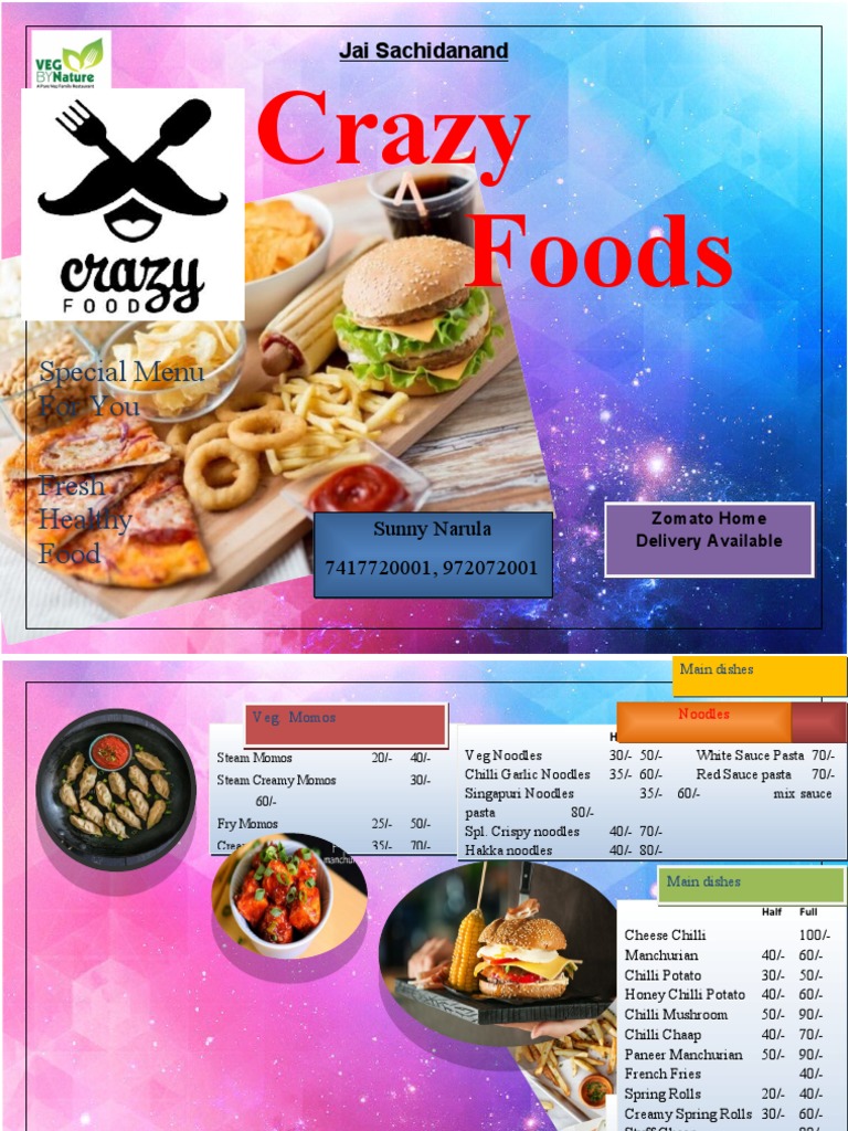 Crazy Foods: Special Menu For You Fresh Healthy Food | PDF | Hamburgers ...