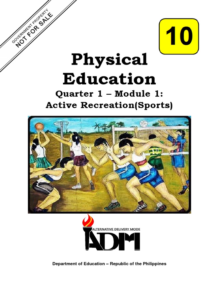 Physical Education: Quarter 1 - Module 1: Active Recreation (Sports ...