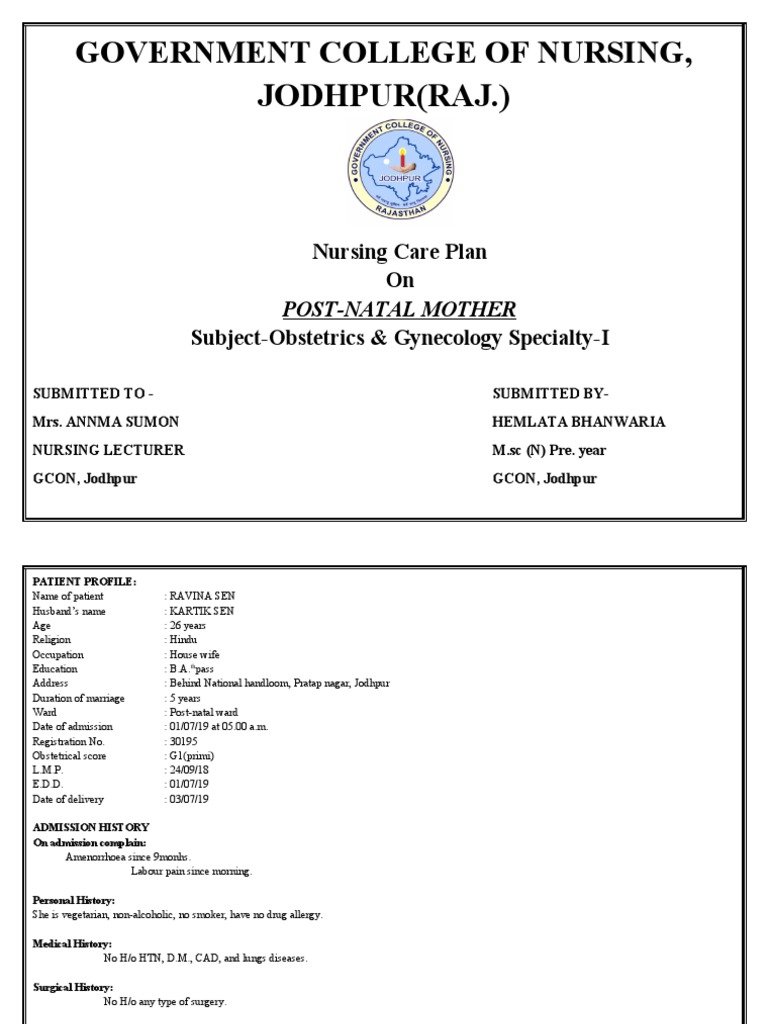 CS3 - Postnatal Mother | PDF | Breastfeeding | Hygiene