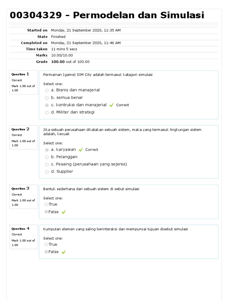 Permodelan Dan Simulasi | PDF