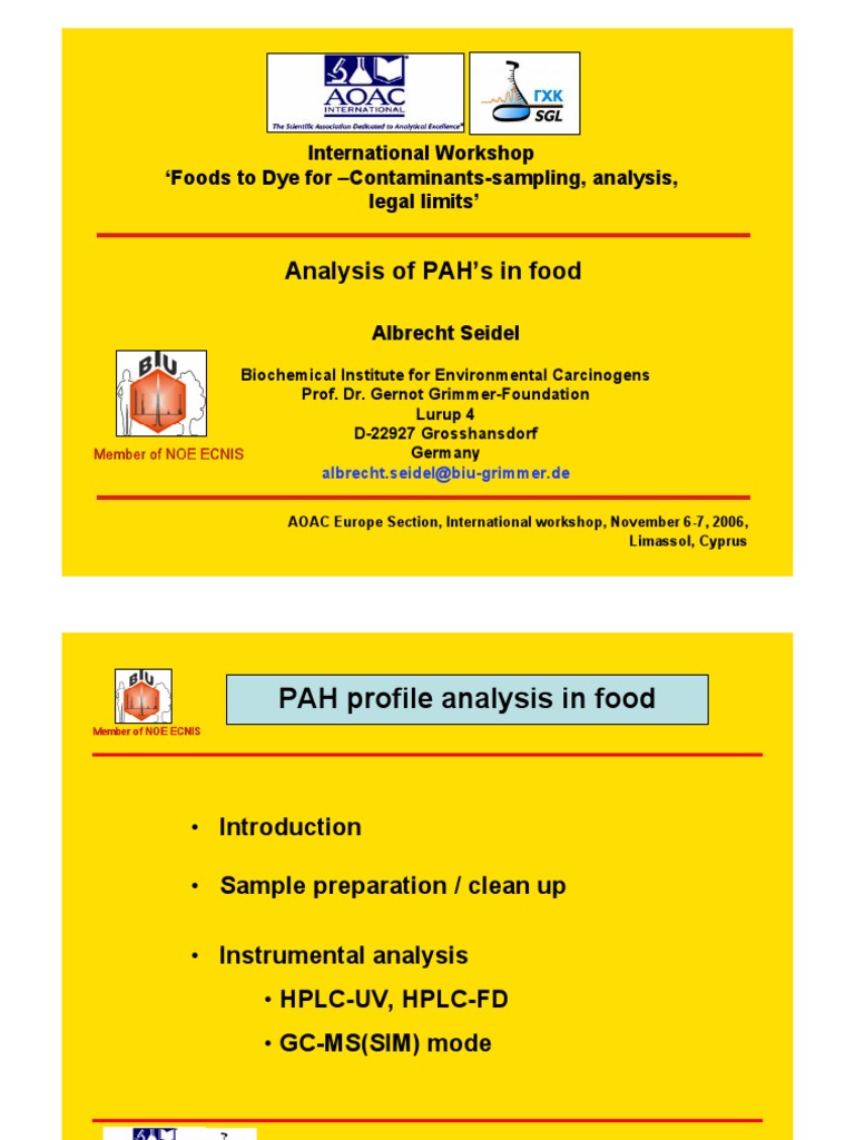 Analysis of PAH's in Food | PDF | Polycyclic Aromatic Hydrocarbon ...