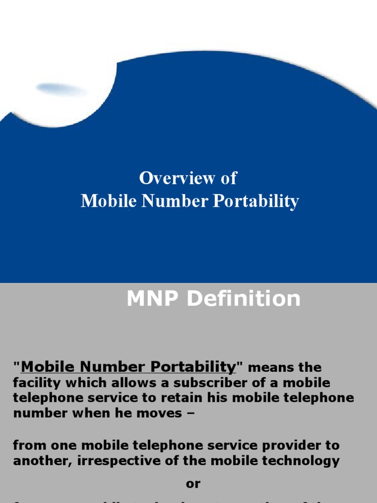 Mobile Number Portability Overview | PDF | Telecommunications ...
