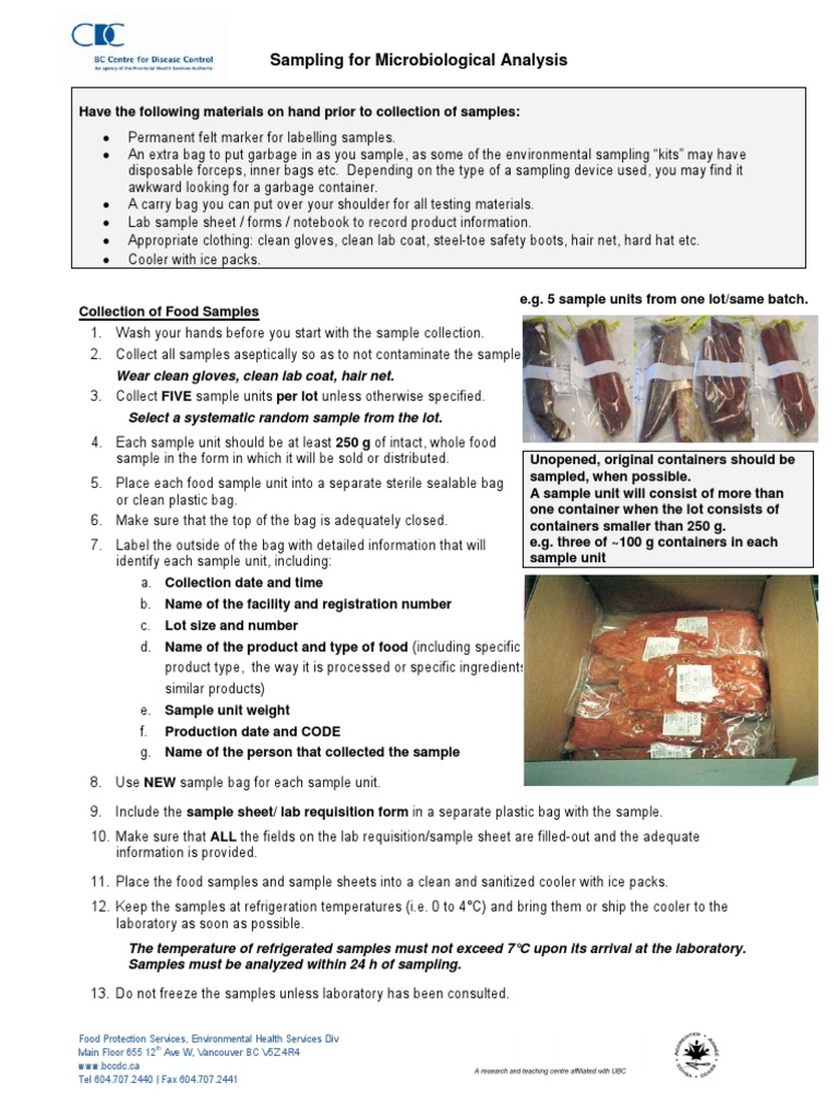 Sampling For Microbiological Analysis: Wear Clean Gloves, Clean Lab ...