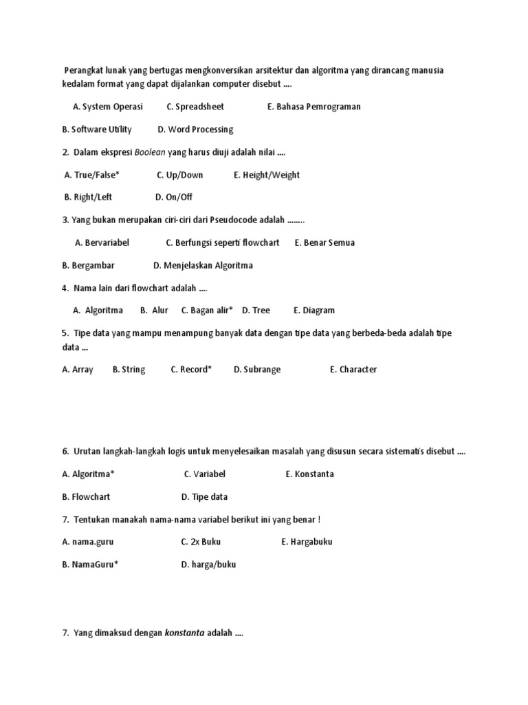 Kumpulan Soal Pemrograman Dasar | PDF