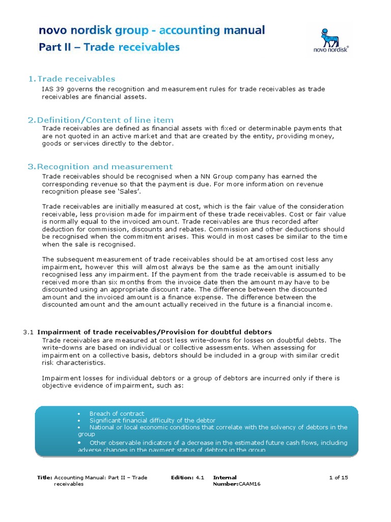 Trade Receivables Accounting Guide | PDF | Factoring (Finance) | Letter ...