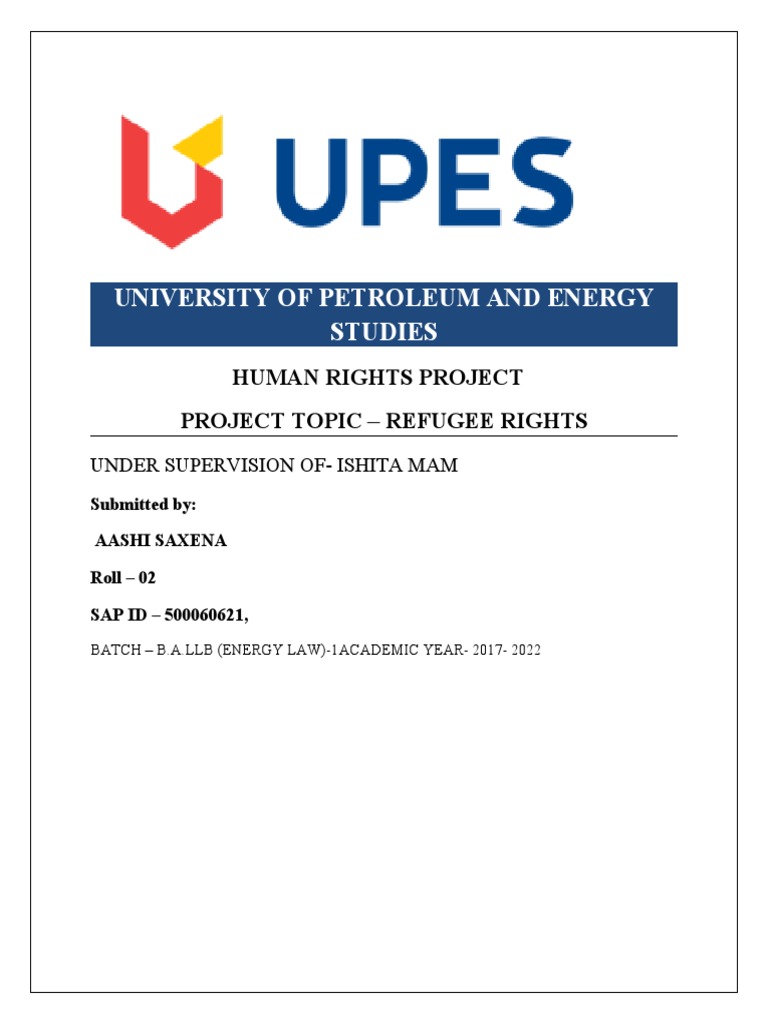 University of Petroleum and Energy Studies: Human Rights Project ...