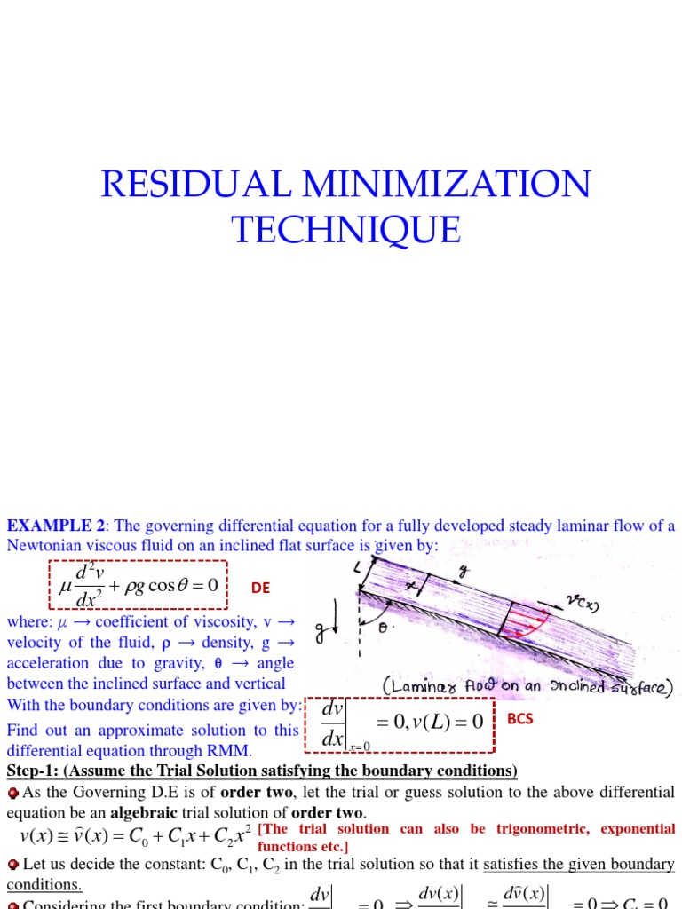 Residual Minimization Technique | PDF | Boundary Value Problem | Equations