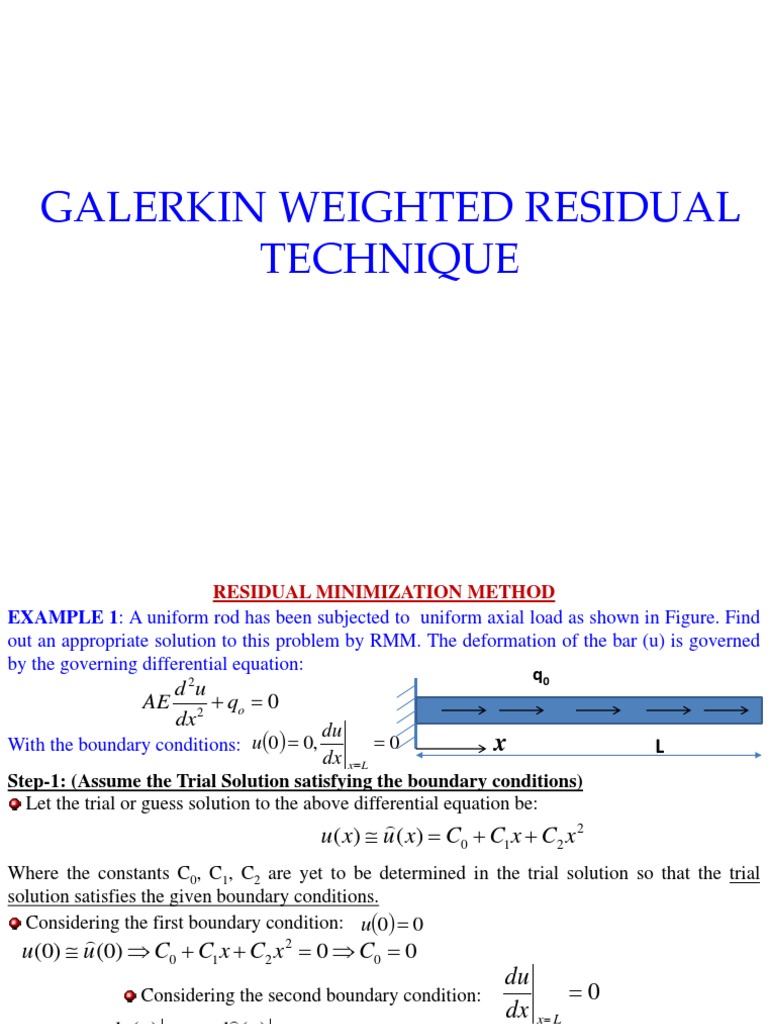 Galerkin - Weighted - Residual - Technique | PDF | Errors And Residuals | Boundary Value Problem