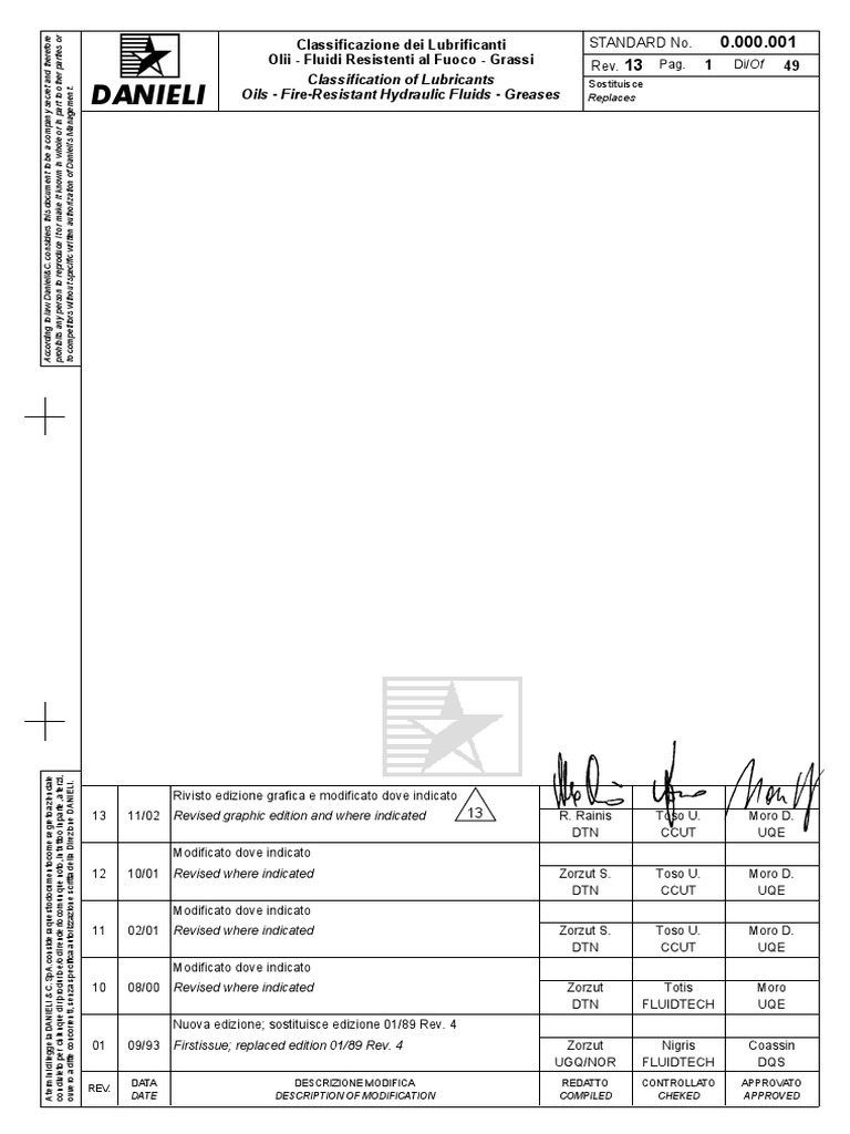 DANIELI. STANDARD No Rev. 13 Pag. 1 Di - of 49 PDF | PDF