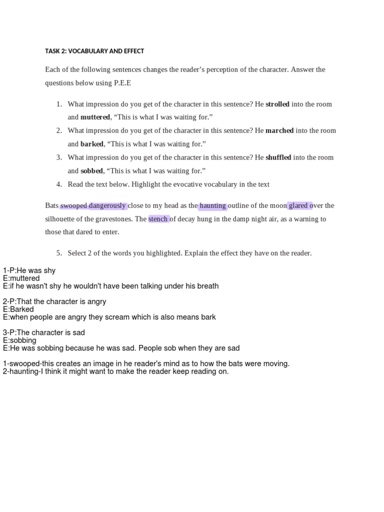 Vocabulary Impact on Character Perception | PDF