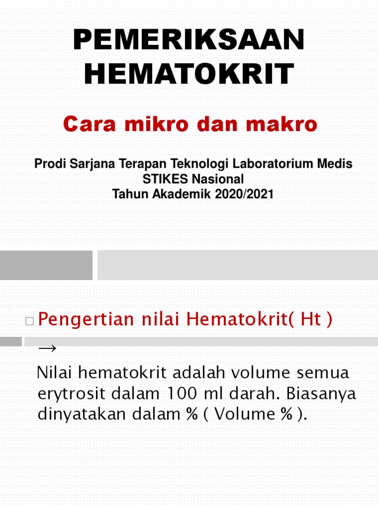 T.7. Hematokrit PDF | PDF