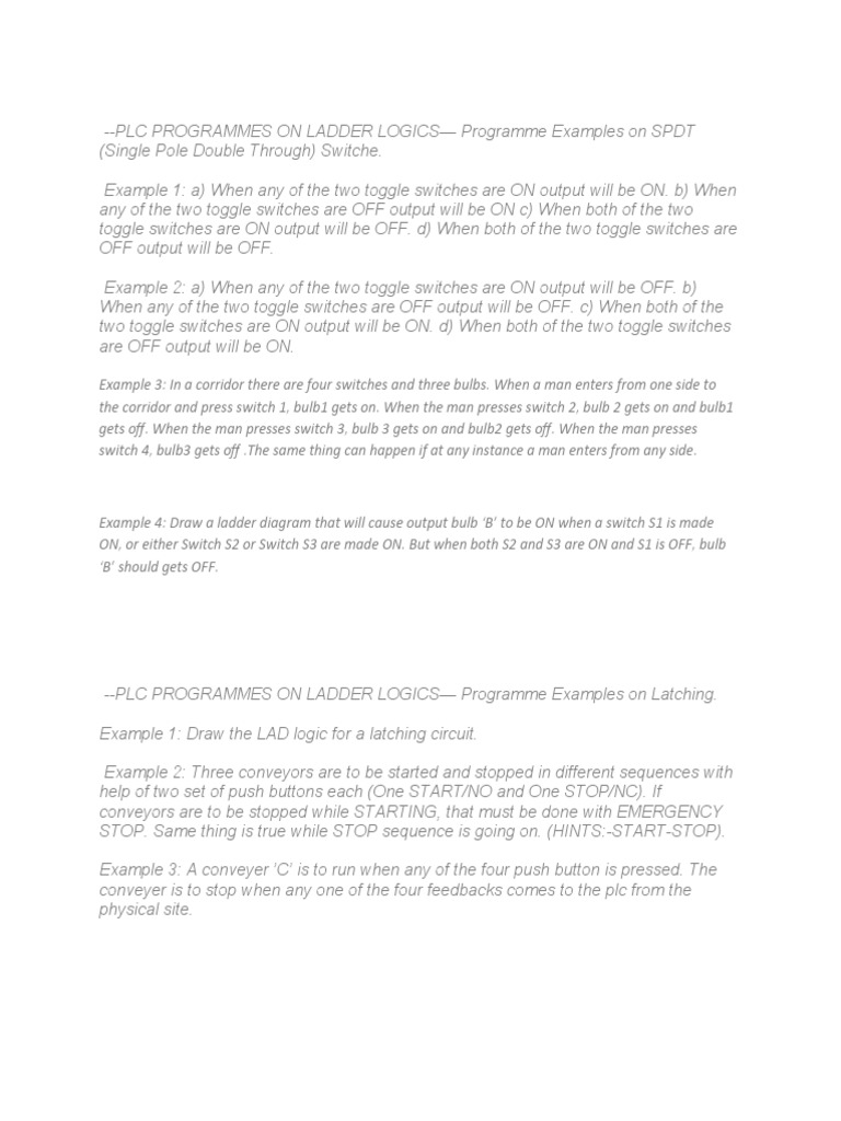 PLC Task SPDT & Latching | PDF | Programmable Logic Controller | Switch