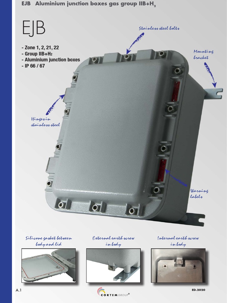 Zone 1, 2, 21, 22 - Group IIB+H - Aluminium Junction Boxes - IP 66 / 67 ...