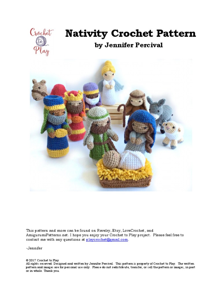Nativity Crochet Pattern: by Jennifer Percival | PDF | Crochet | Yarn