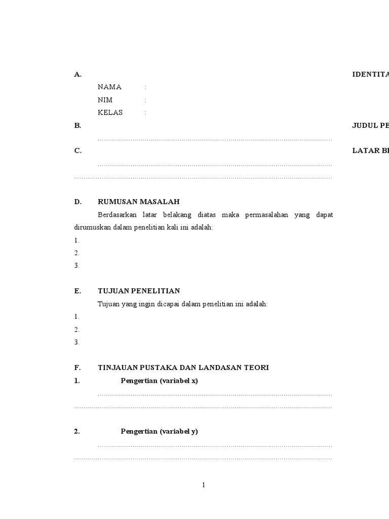 Contoh Mini Proposal Penelitian Kuantitatif | PDF
