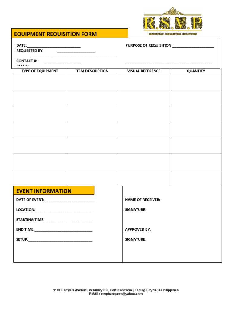 Equipment Requisition Form | PDF