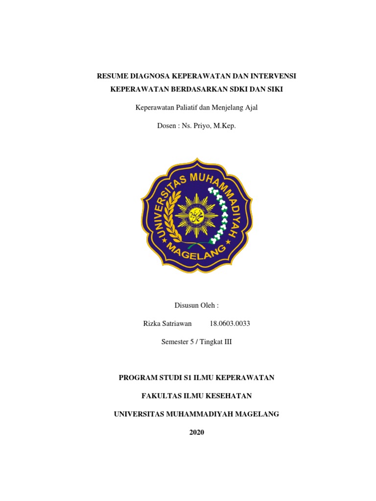 Diagnosa Keperawatan Dan Intervensi Keperawatan Berdasarkan Sdki Dan ...