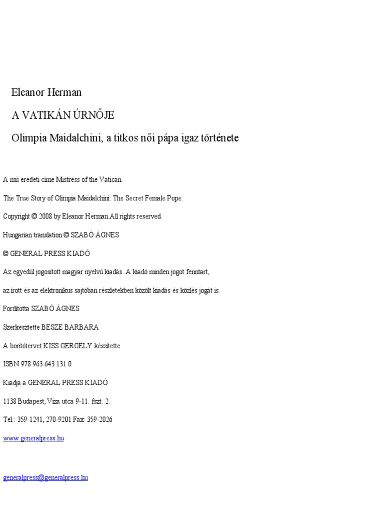 Eleanor Herman-A Vatikan Urnoje | PDF