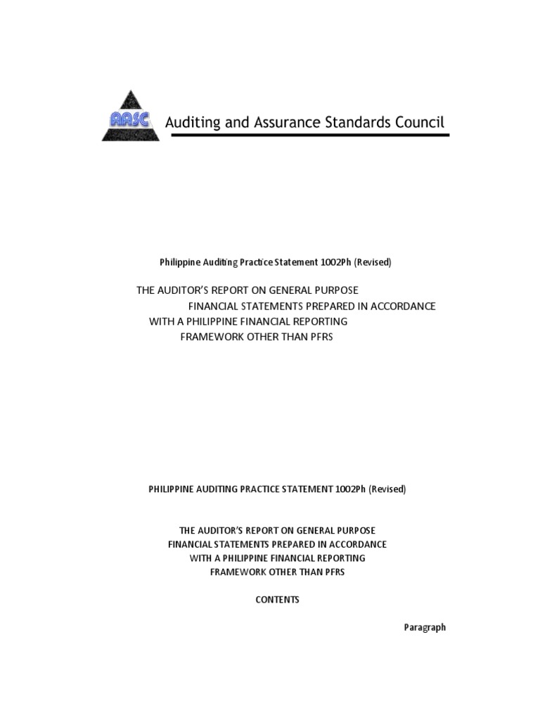 Guidance on Describing the Applicable Financial Reporting Framework in ...
