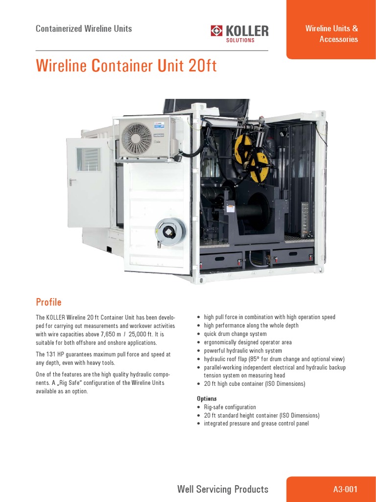 High-Performance Wireline Container Unit for Offshore and Onshore Well ...