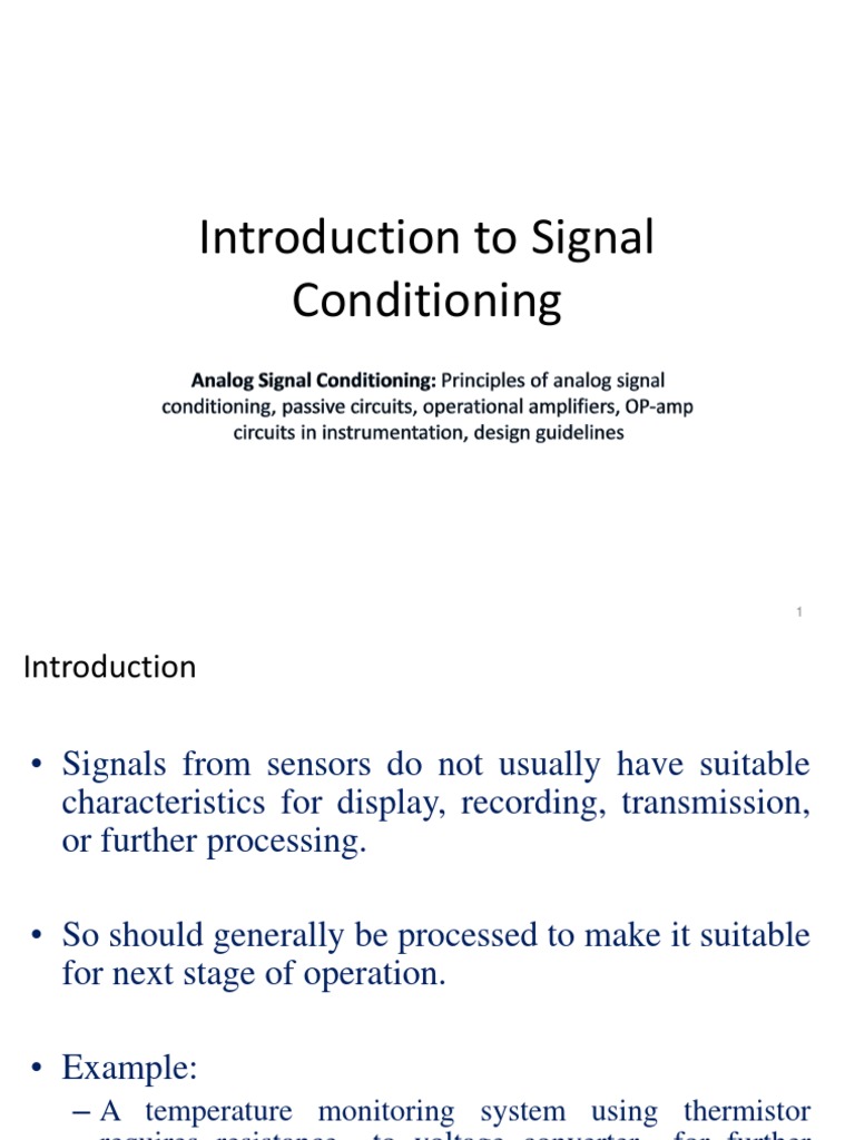 6 Analog Signal Conditioning Pdf Operational Amplifier Amplifier