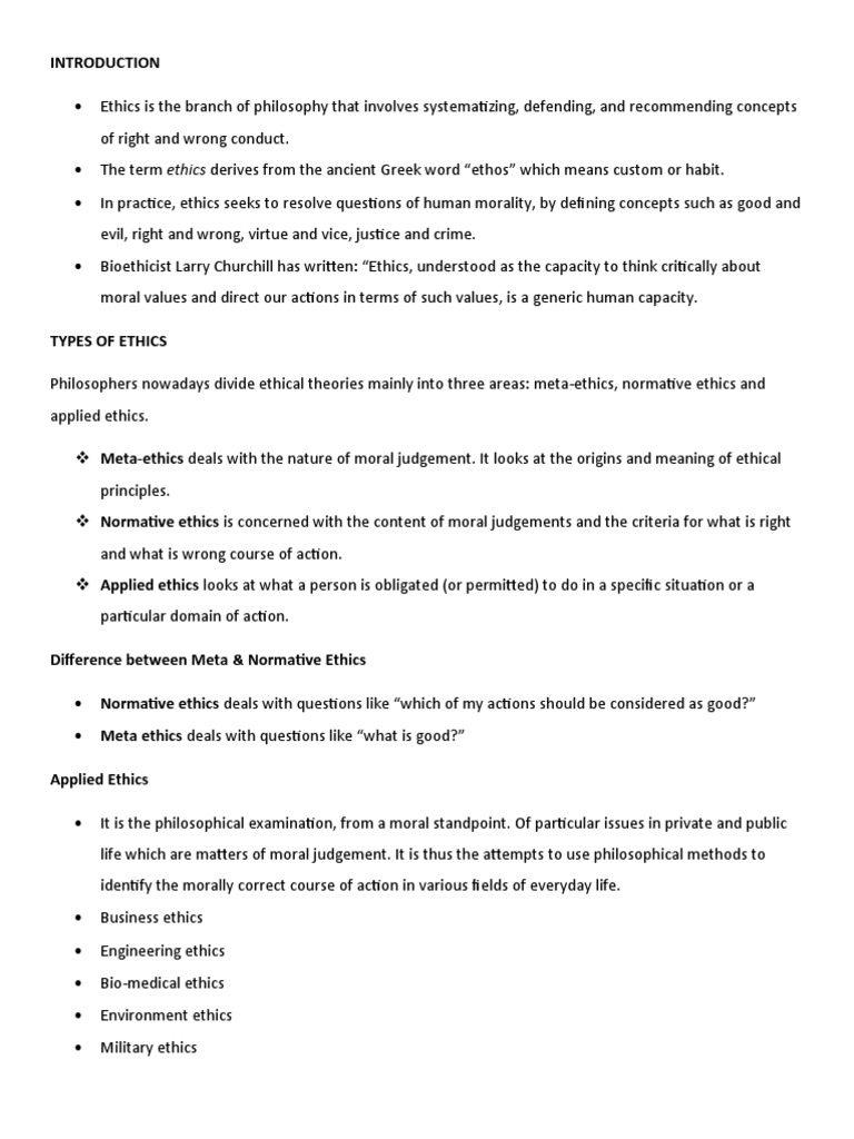 Introduction of Ethics | PDF | Morality | Philosophical Theories