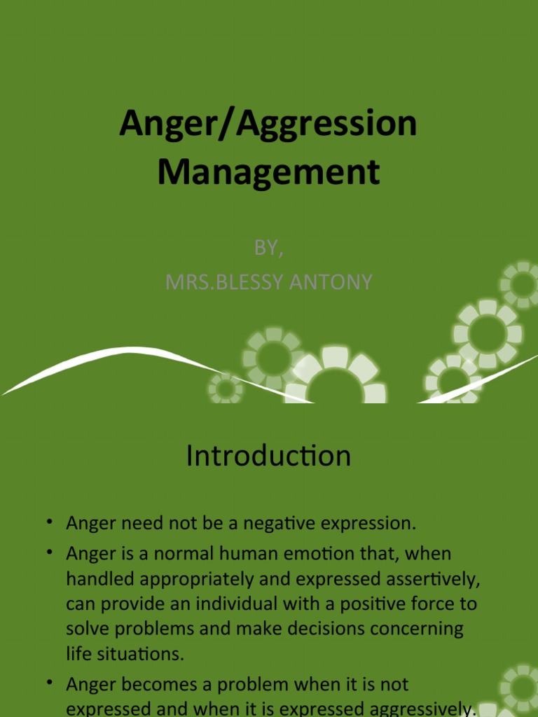 Managing Anger and Aggression | PDF | Anger | Aggression