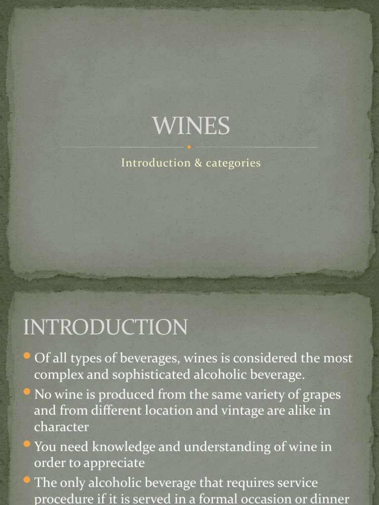 Wines: Introduction & Categories | PDF