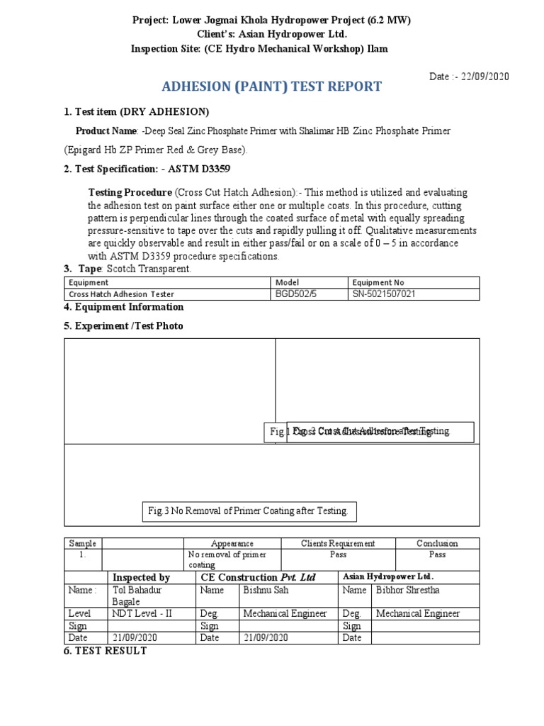 Test Report (Primer Coating) | PDF | Building Engineering | Industrial ...