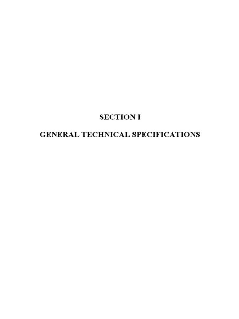 Section I General Technical Specifications 30 July 2019 | PDF ...