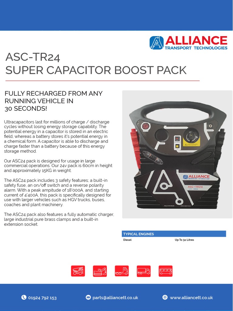 ASC-TR24 Super Cap Boost Pack Technial Sheet | PDF | Rechargeable ...