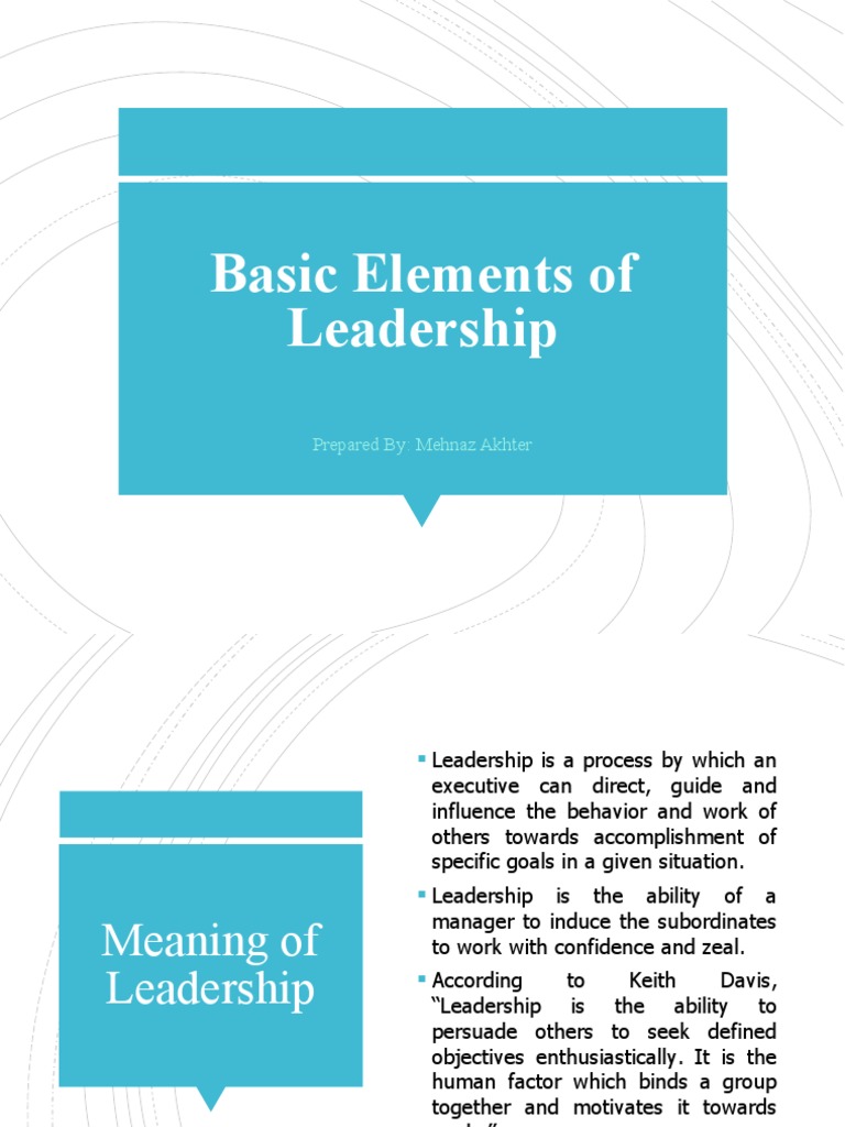 Basic Elements of Leadership | PDF | Leadership | Cognitive Science