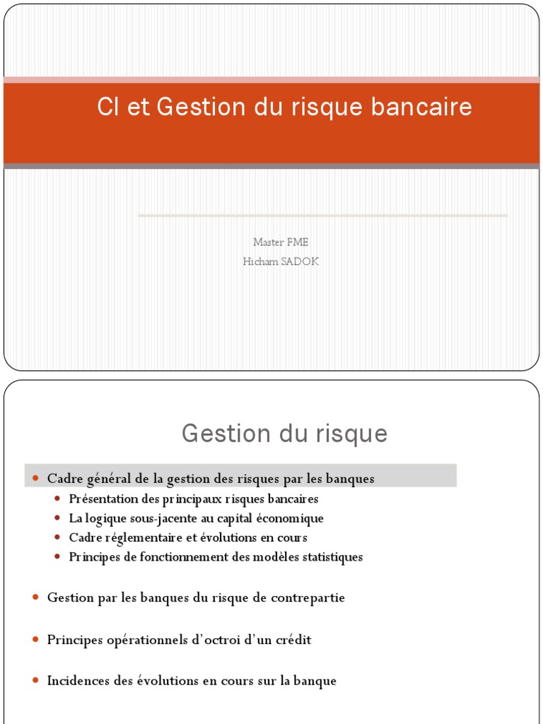 Gestion de Risque Bancaire 2 | PDF | Risque opérationnel | Bâle II