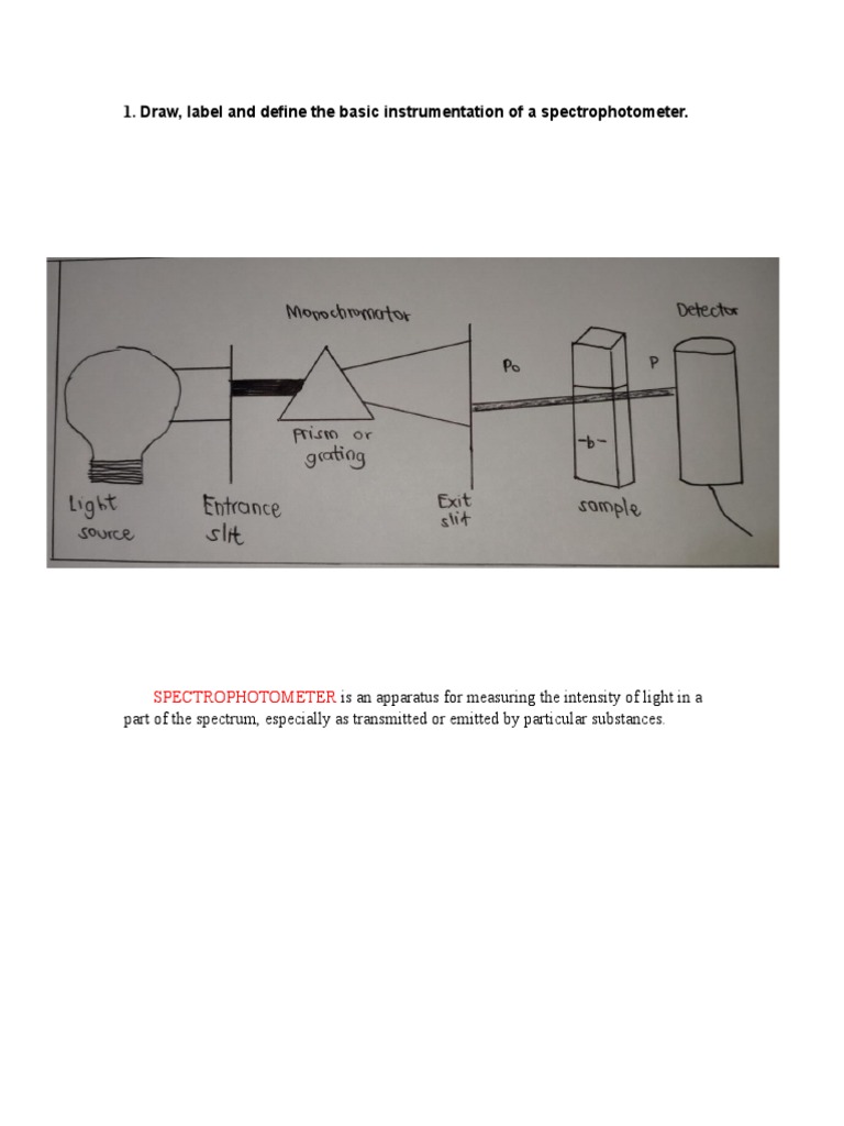 Draw, Label and Define The Basic Instrumentation of A Spectrophotometer ...