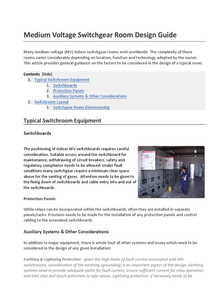 Medium Voltage Switchgear Room Design | Download Free PDF | Power ...