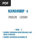 Seam 2 Week 3 The Fundamentals of Ship Stability Initial Stability ...