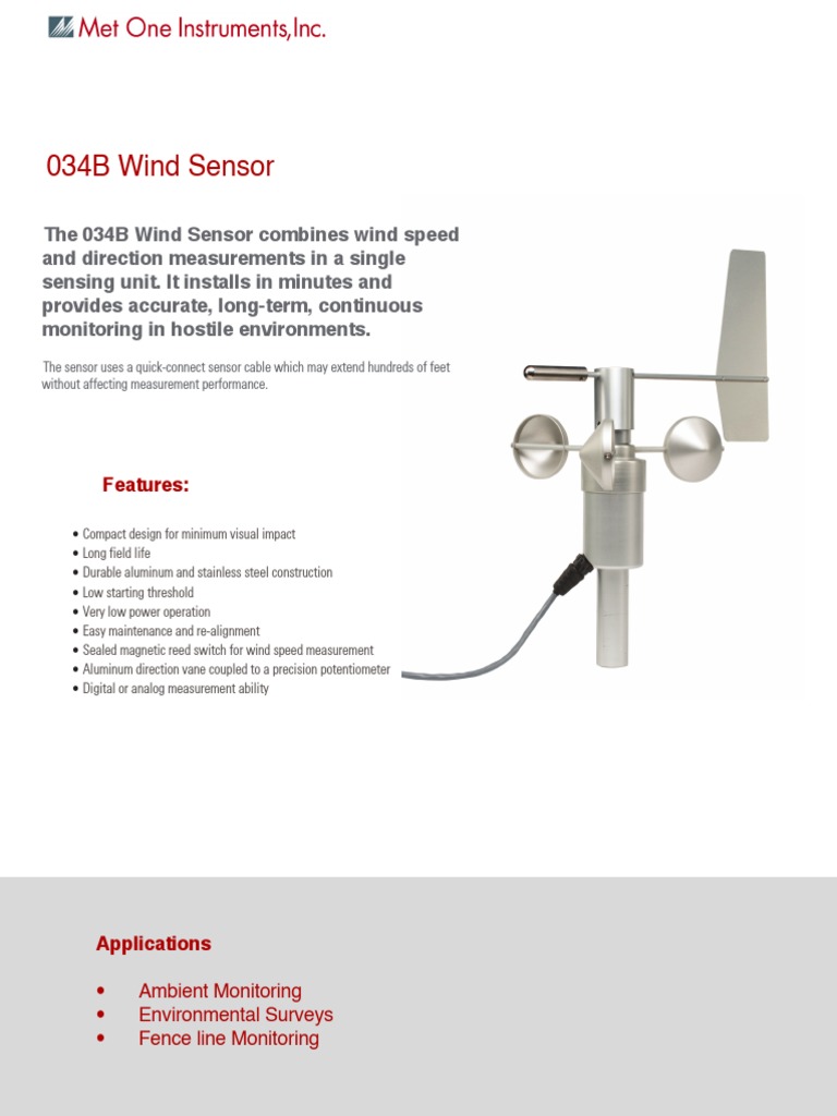 034B Wind Sensor | Download Free PDF | Sensor | Wound