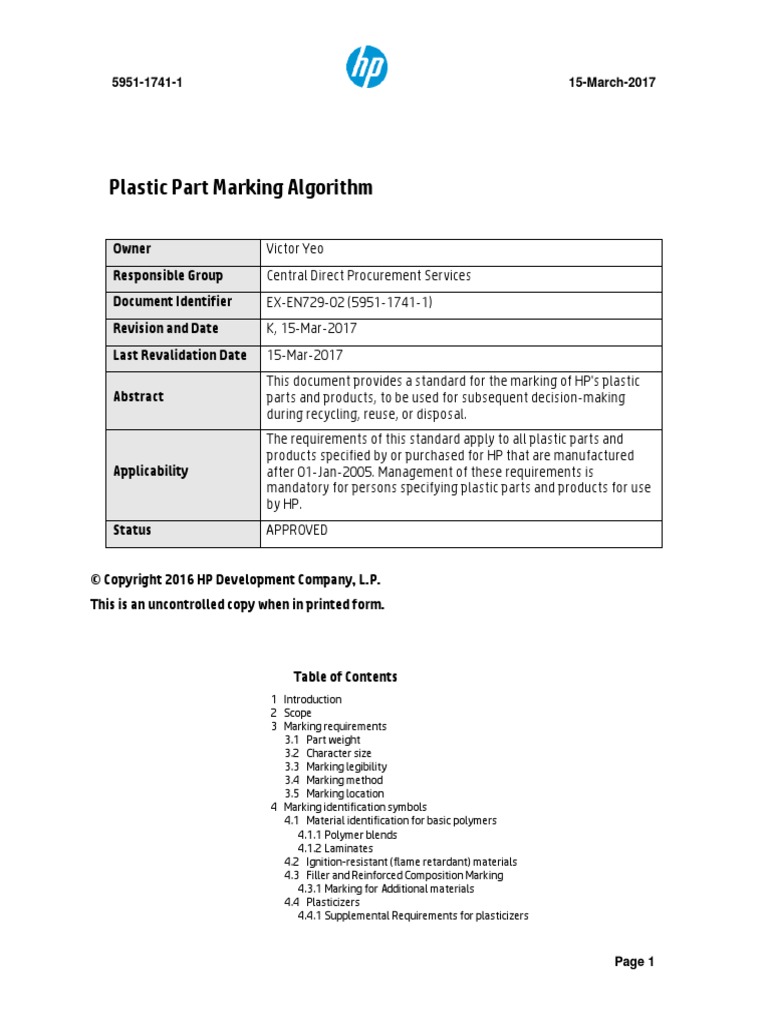 Plastic Marking Document | PDF | Plastic | Polyethylene
