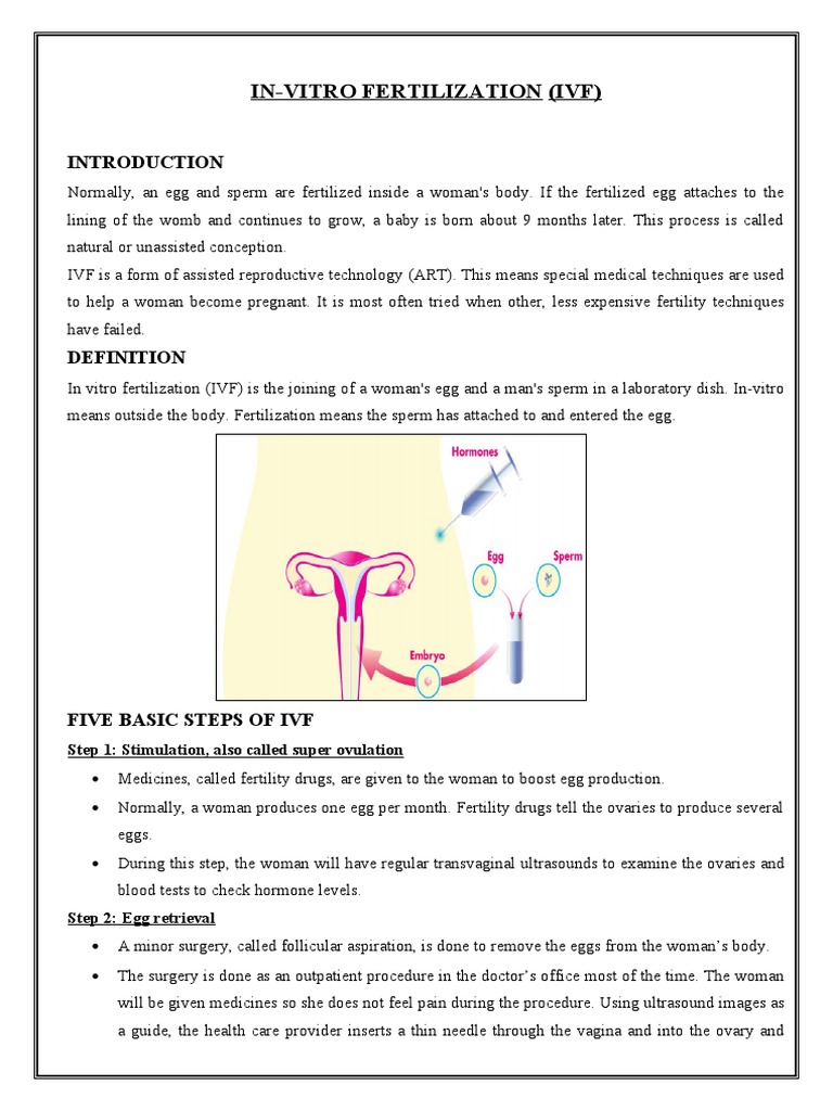 In-Vitro Fertilization (Ivf) : Step 1: Stimulation, Also Called Super ...