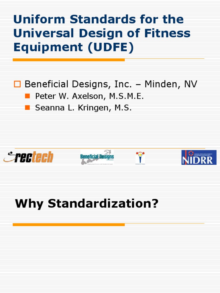 Universal Standards for the Universal Design of Fitness Equipment (UDFE ...
