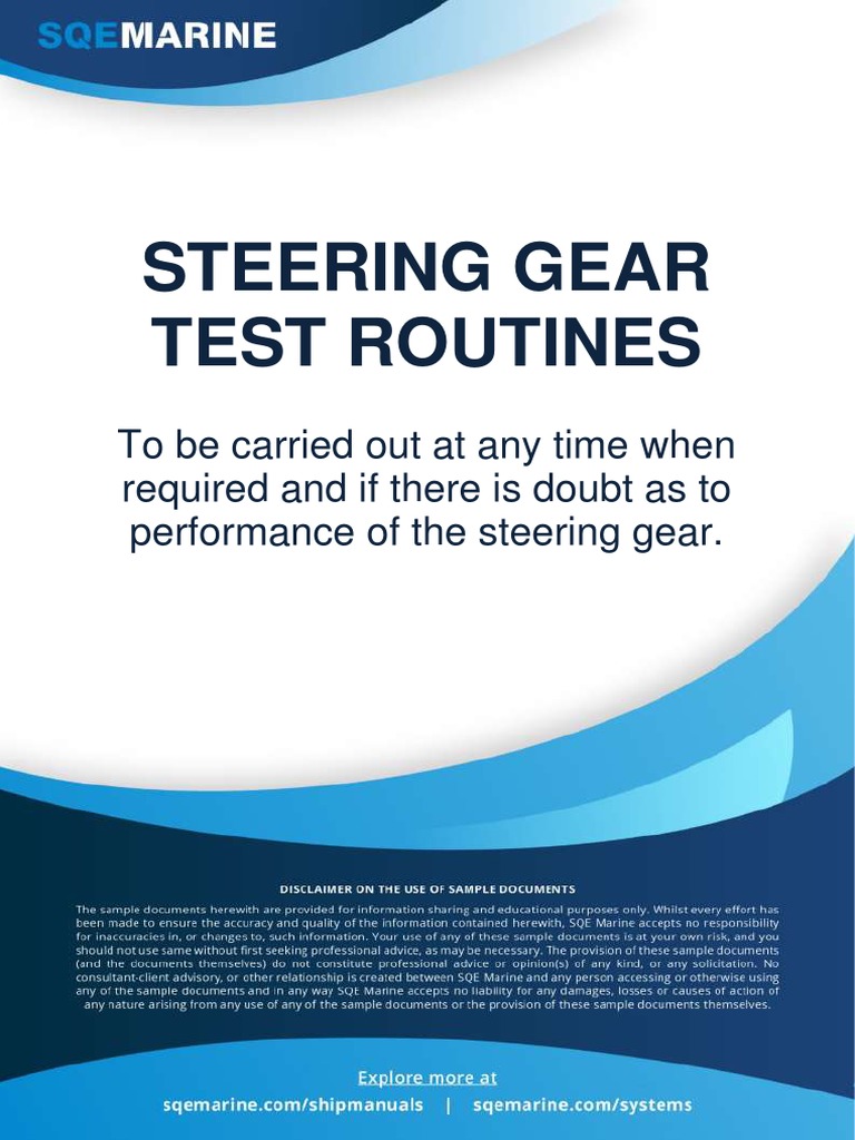 Steering Gear Test Procedures Checklist | PDF | Rudder
