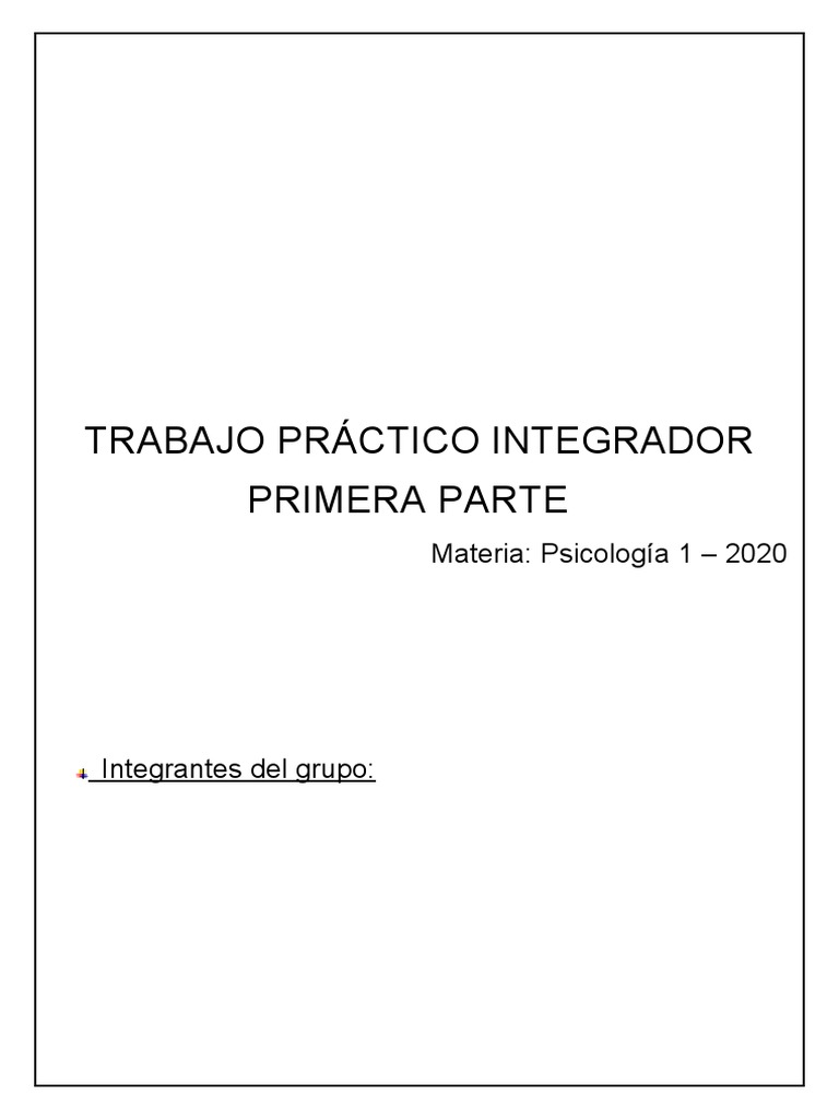 Carátula TP Psico 1 | PDF