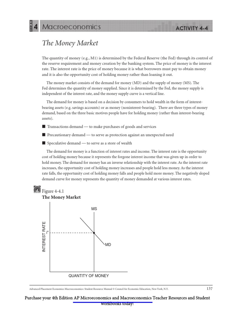 1359 - APS Macro Student - Money Market and Loanable Funds Market | PDF ...