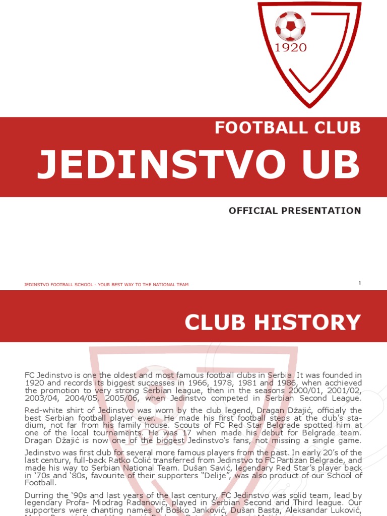 FC Jedinstvo Ub - Official Presentation 2011 | PDF | Association ...